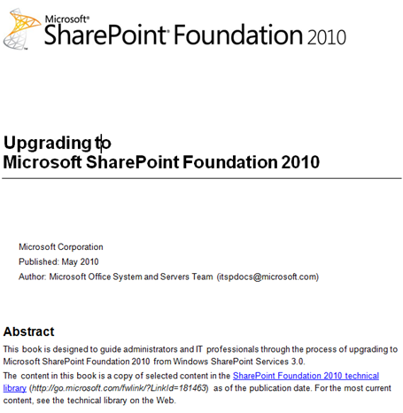Upgrading to Microsoft SharePoint Foundation 2010 ~ SURPOINT
